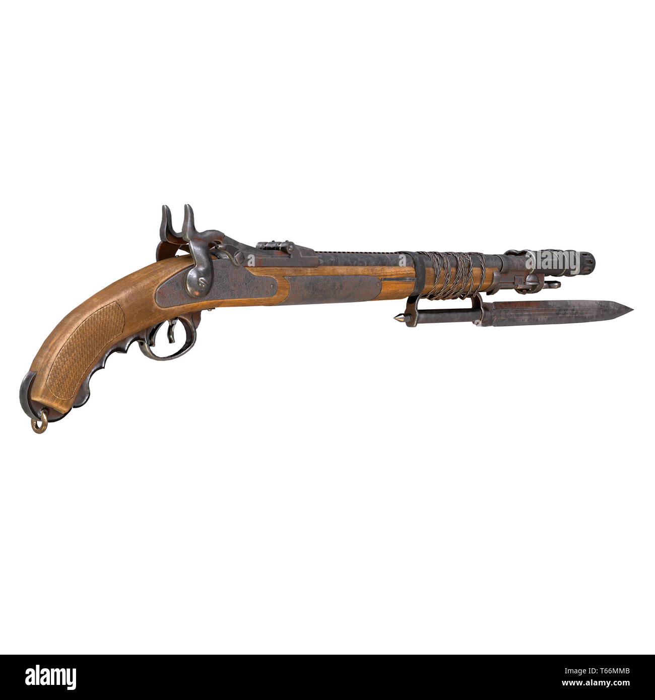 Fantasy bleed musket in post-apocalypse style with a knife on an ...