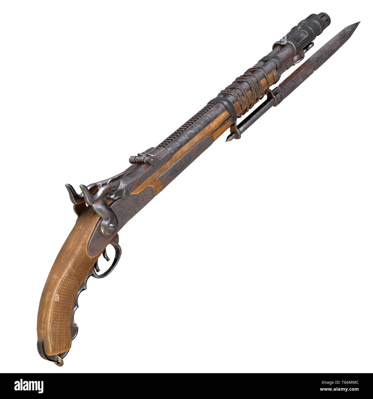 Fantasy bleed musket in post-apocalypse style with a knife on an ...