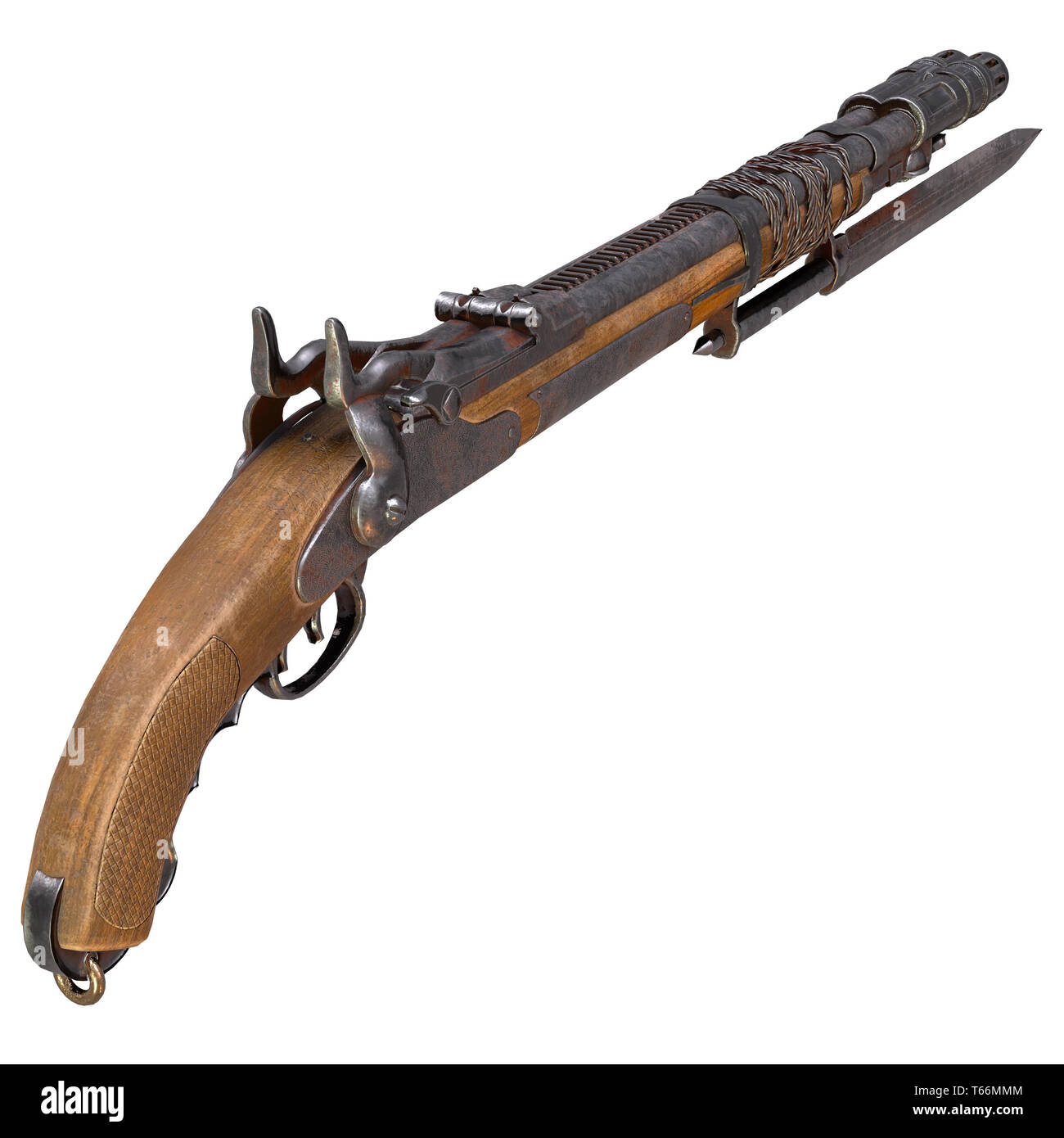 Fantasy bleed musket in post-apocalypse style with a knife on an ...