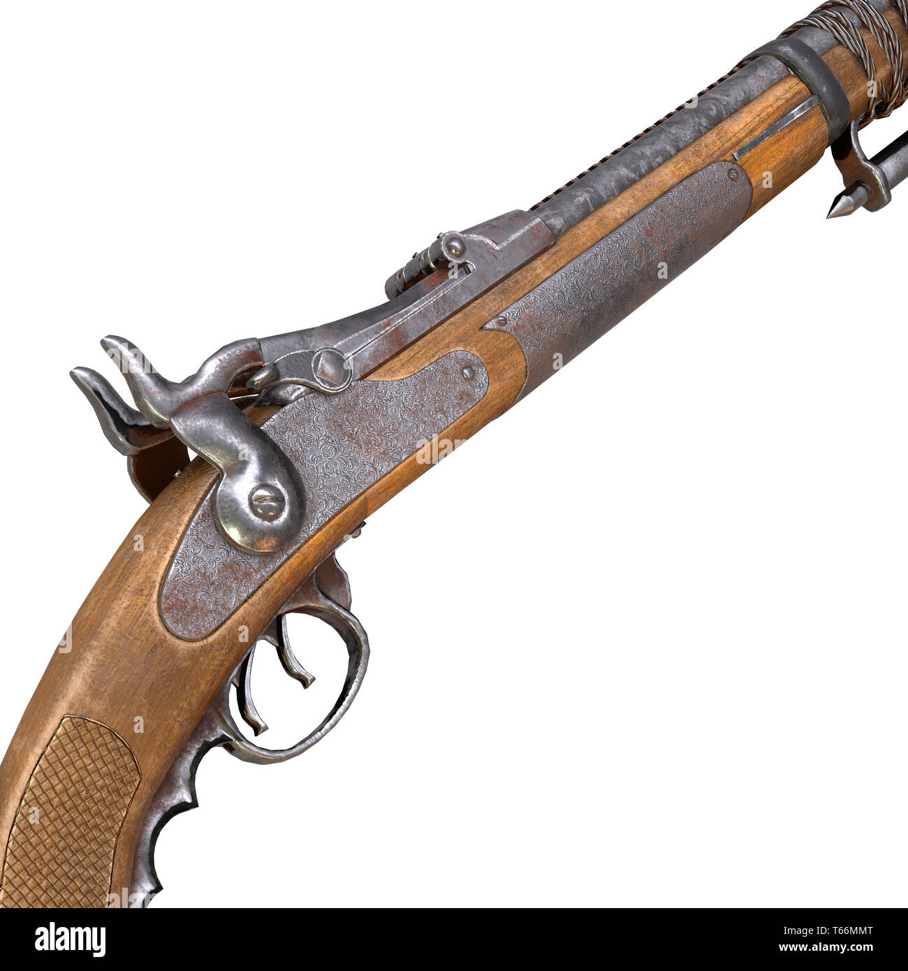 Fantasy bleed musket in post-apocalypse style with a knife on an ...