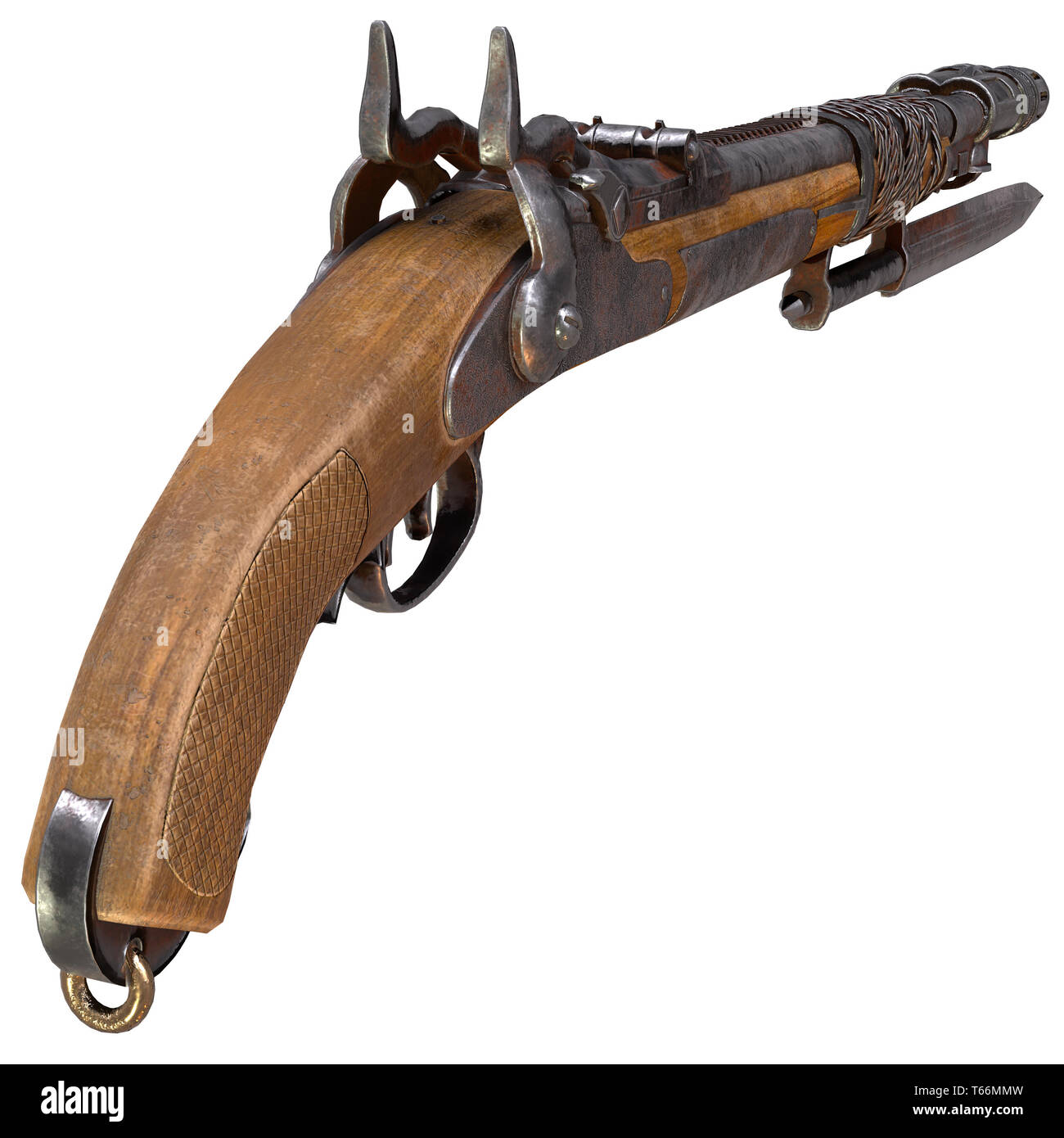 Fantasy bleed musket in post-apocalypse style with a knife on an ...