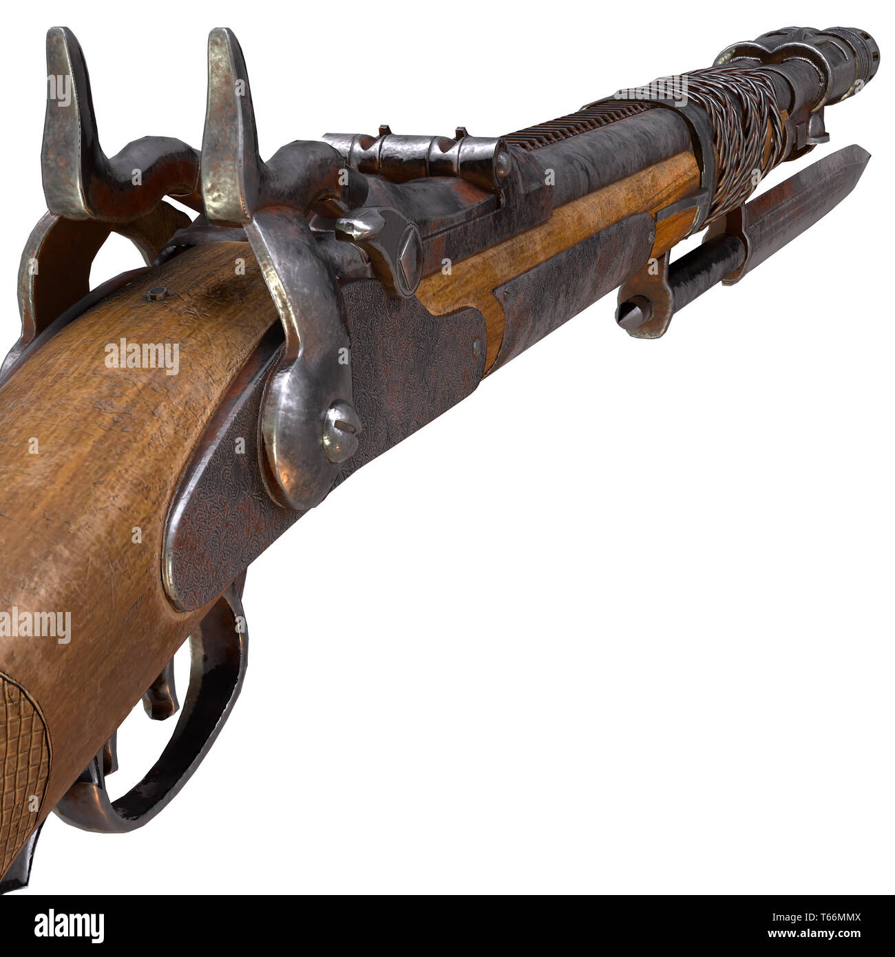 Fantasy bleed musket in post-apocalypse style with a knife on an ...