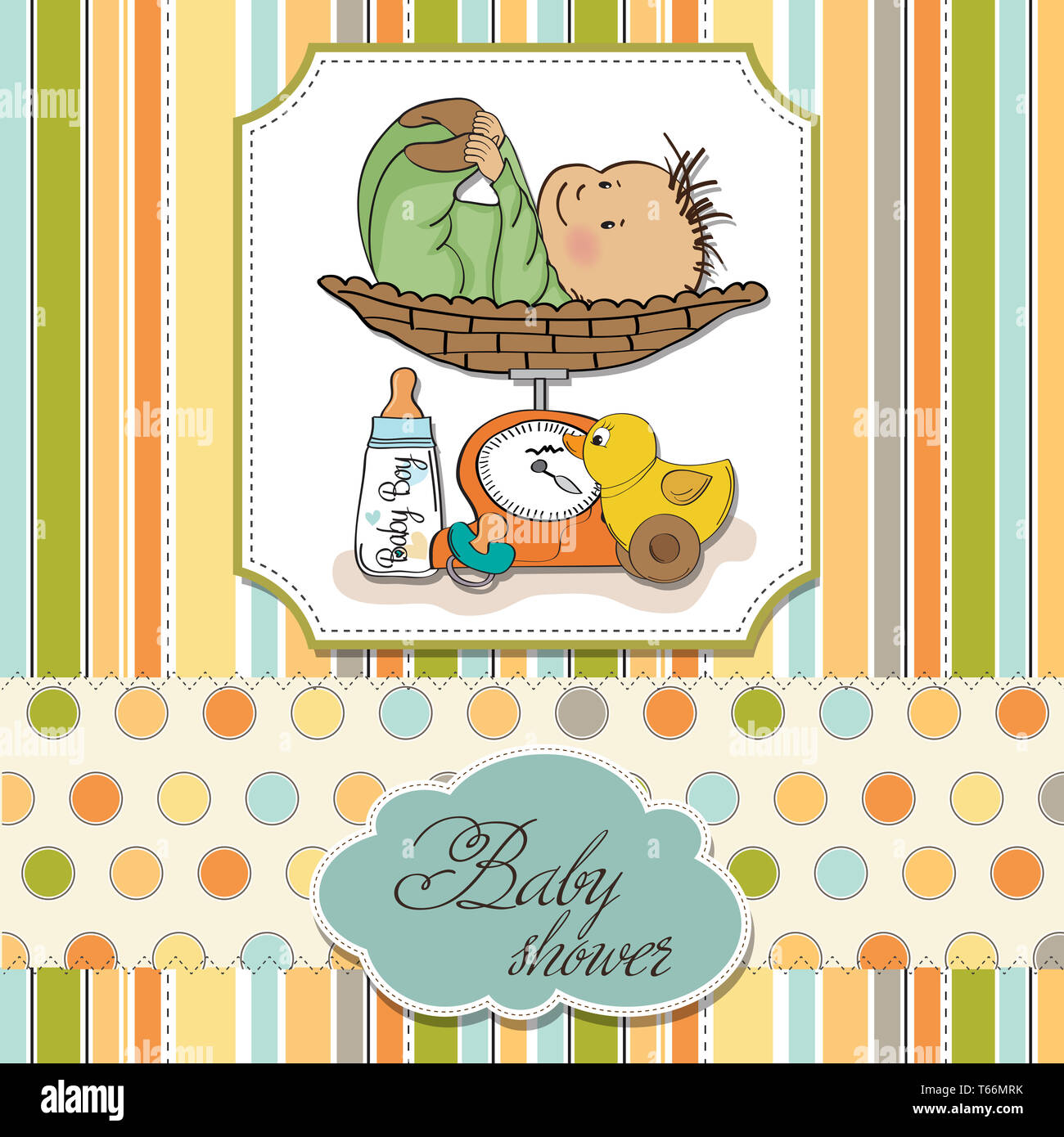 baby boy weighed on the scale Stock Photo - Alamy