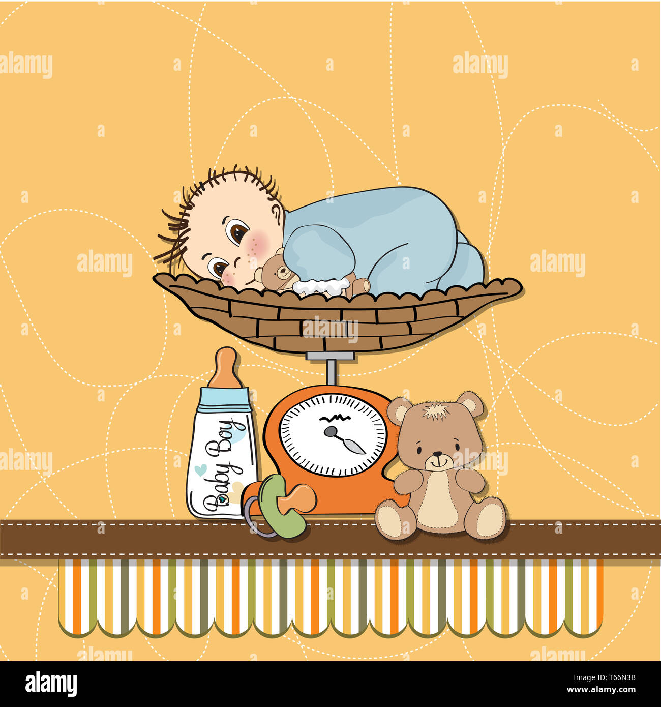 baby boy weighed on the scale Stock Photo - Alamy