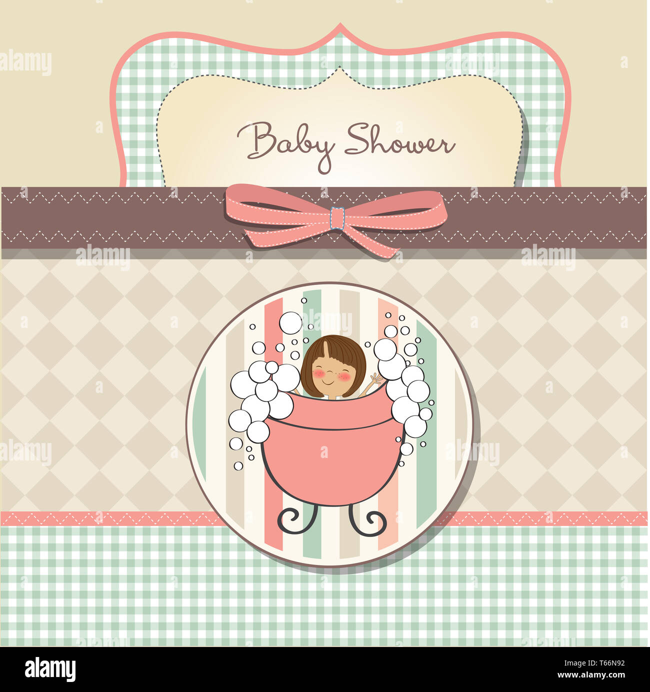 romantic baby girl shower card Stock Photo - Alamy