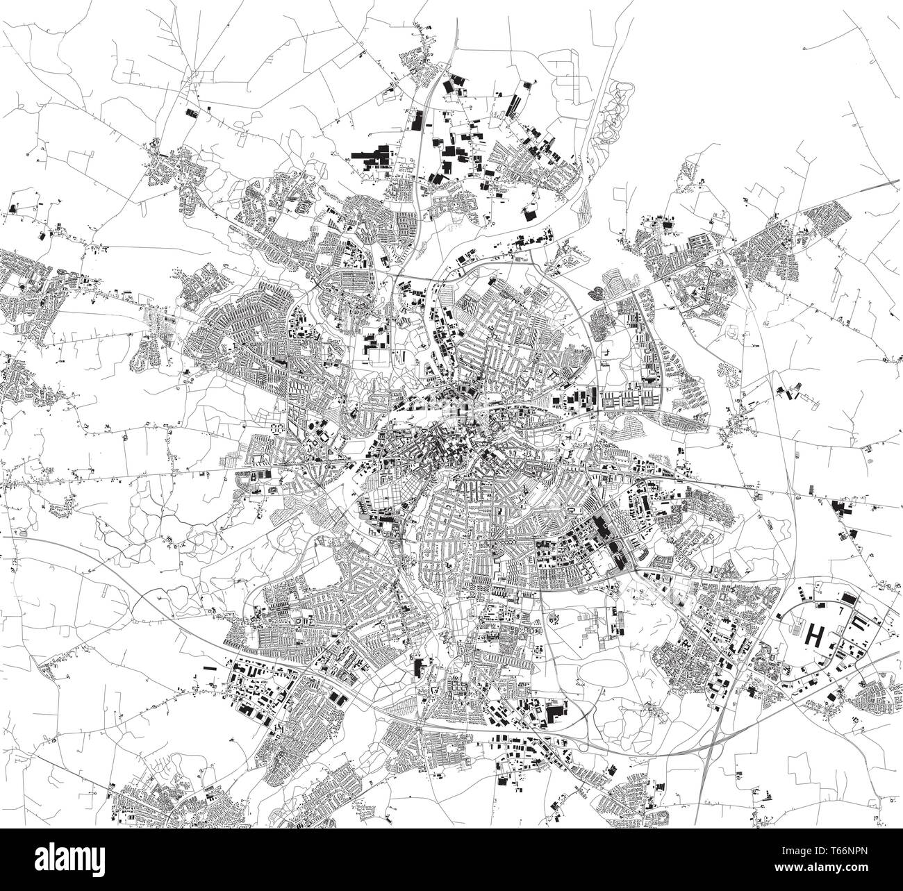 Satellite map of Odense Municipality. It is a Danish municipality in ...