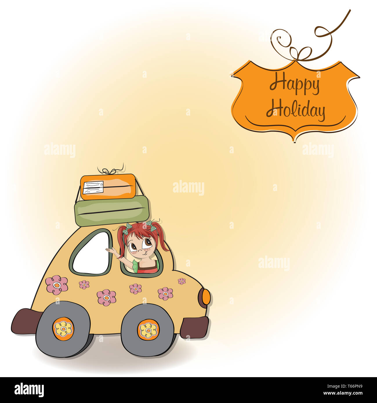 happy woman going on holiday by car Stock Photo - Alamy