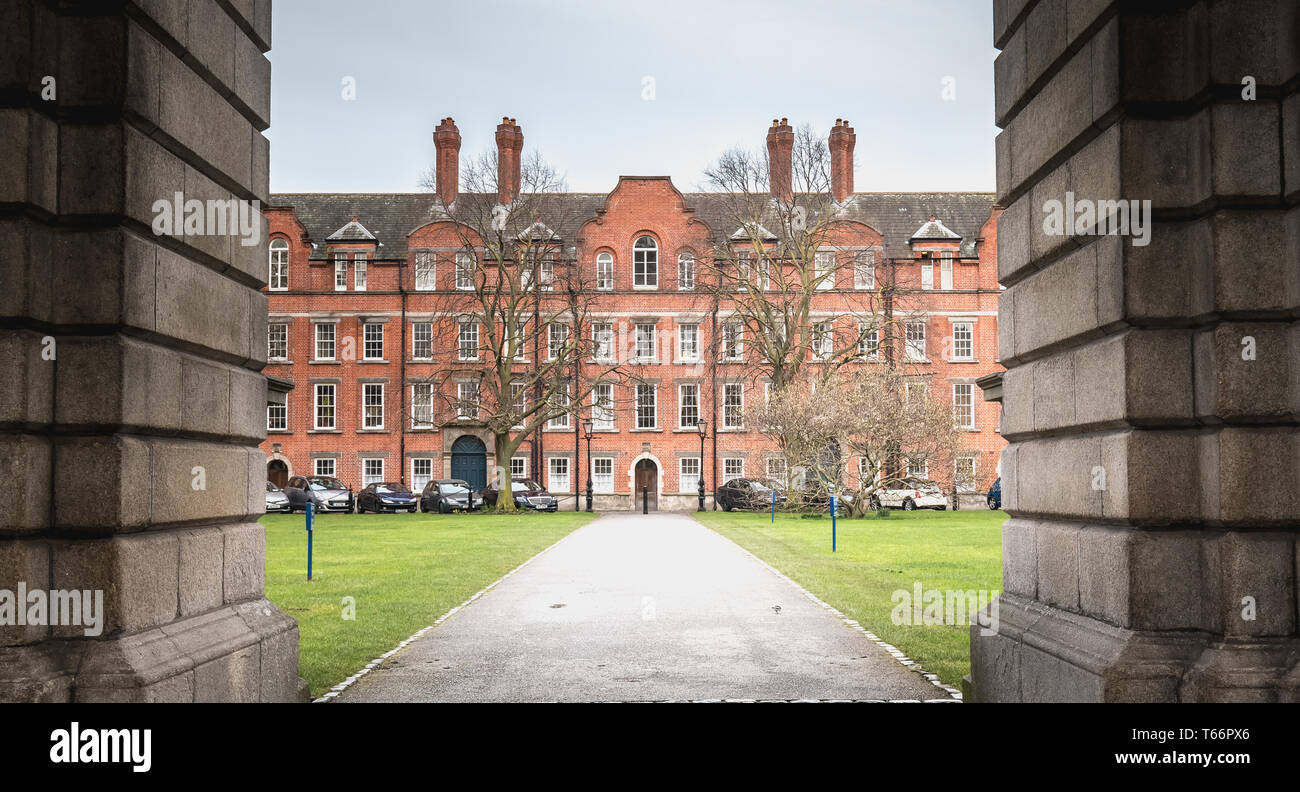 Dublin, Ireland - February 11, 2019: Trinity College architecture ...