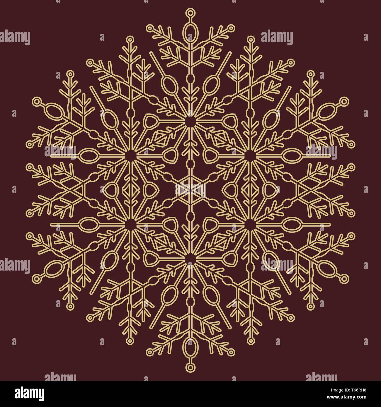 Pretty Vector Round Snowflake Stock Vector Image & Art - Alamy