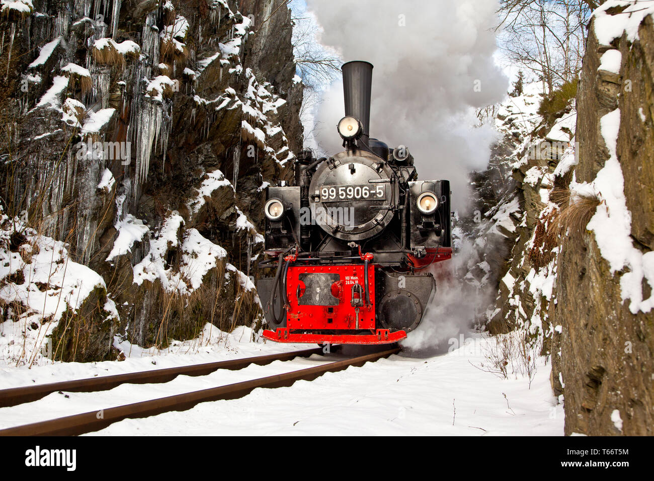 Historical light railway in Harz Mountains, Central German Uplands ...