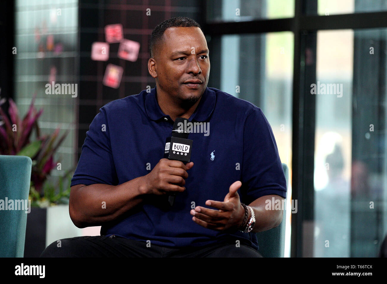 New York, USA. 29 Apr, 2019. Deon Taylor at BUILD Series, discussing ...