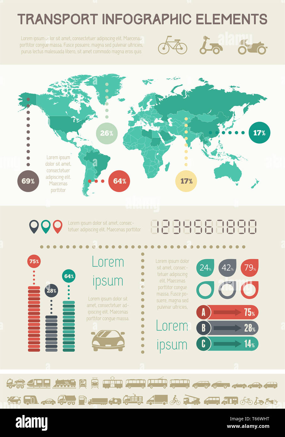 Transportation Infographic Template Stock Photo - Alamy