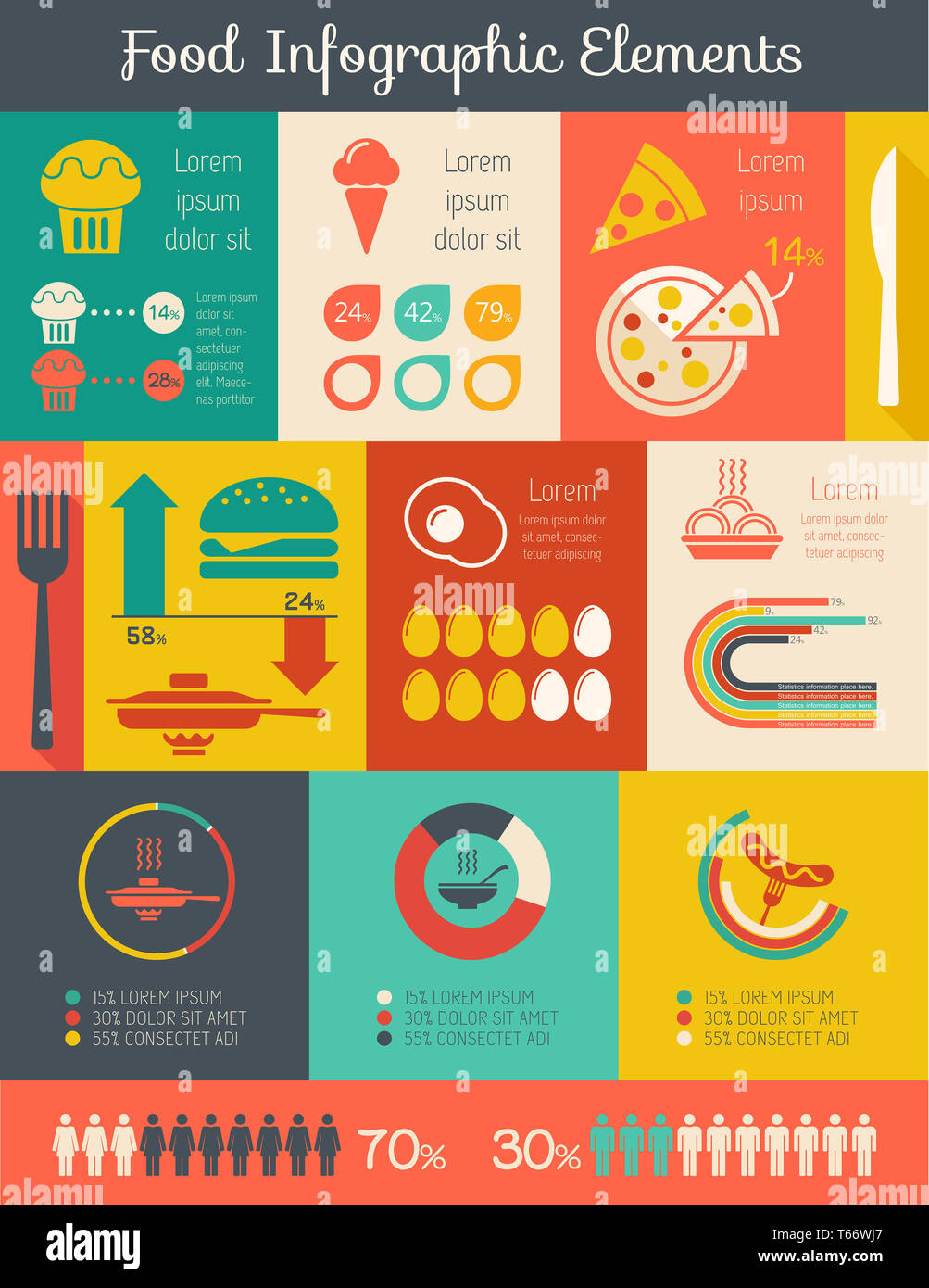 Food Infographic Template Stock Photo - Alamy