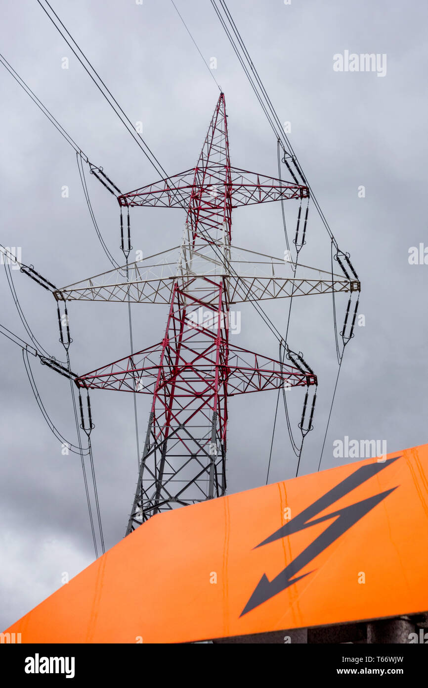 power pole symbol photo Stock Photo - Alamy
