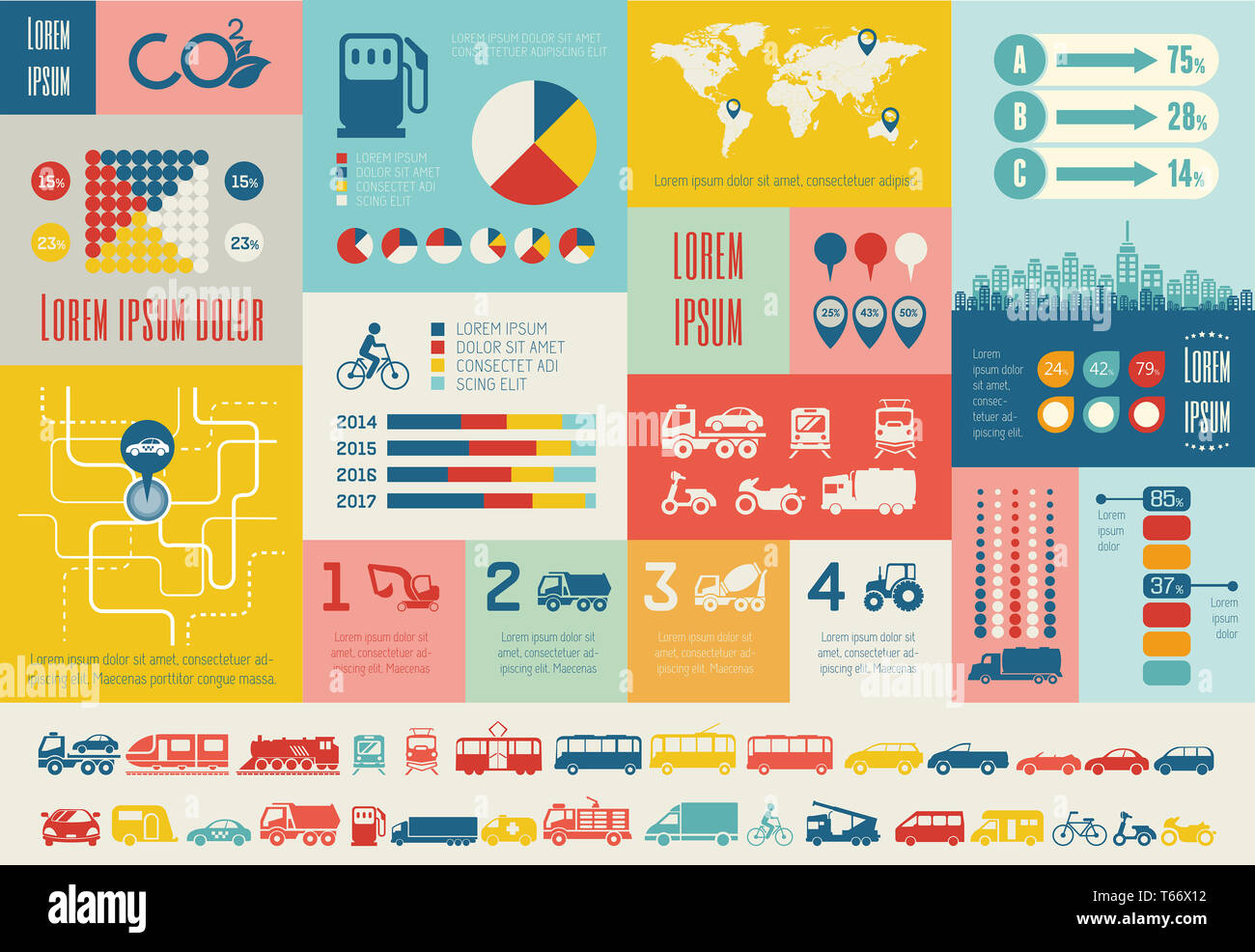 Transportation Infographic Template Stock Photo - Alamy