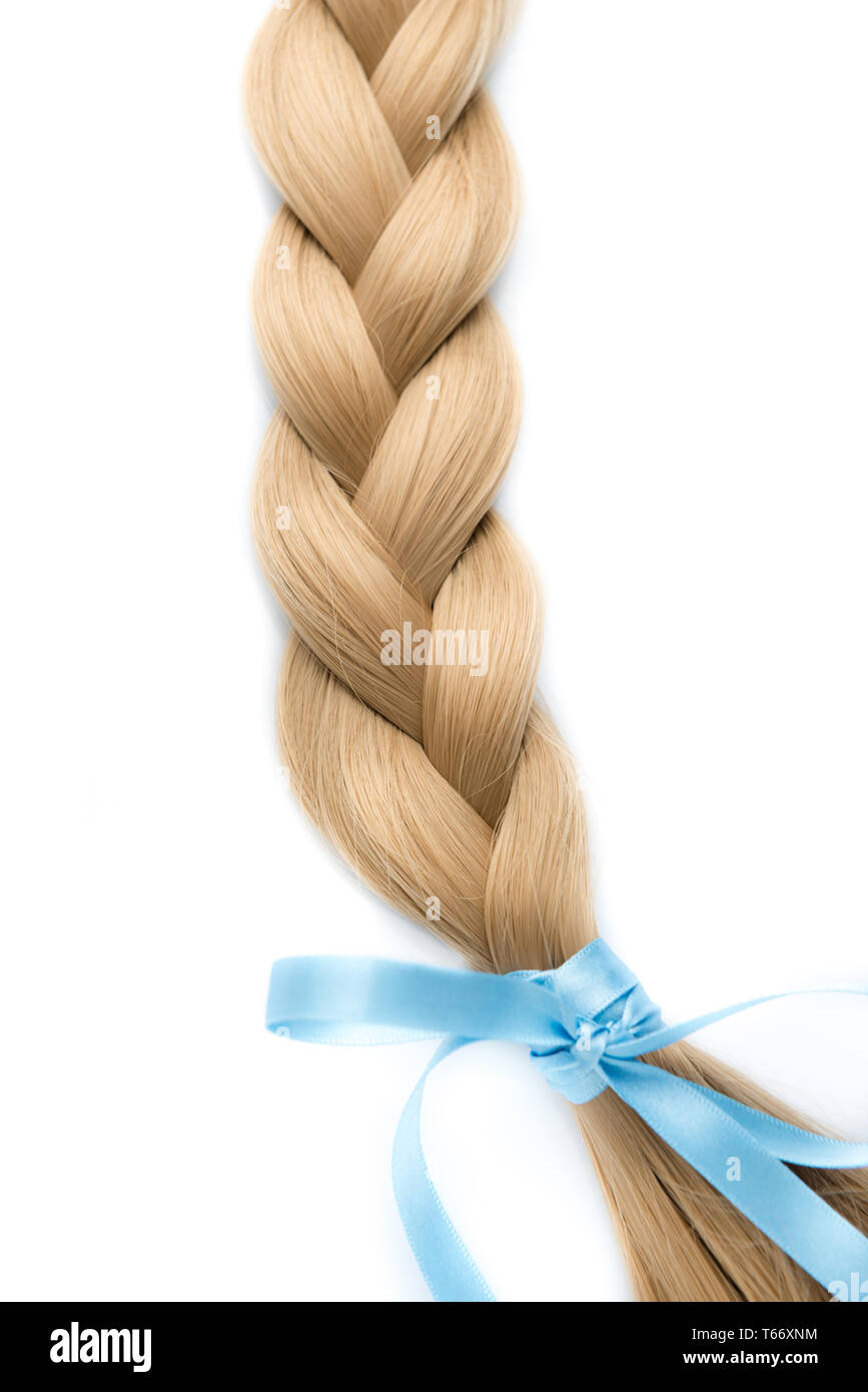 hair plait on white background Stock Photo - Alamy