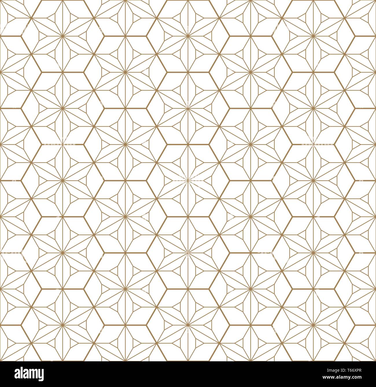 Japanese seamless geometric pattern .Gold silhouette lines.For design ...