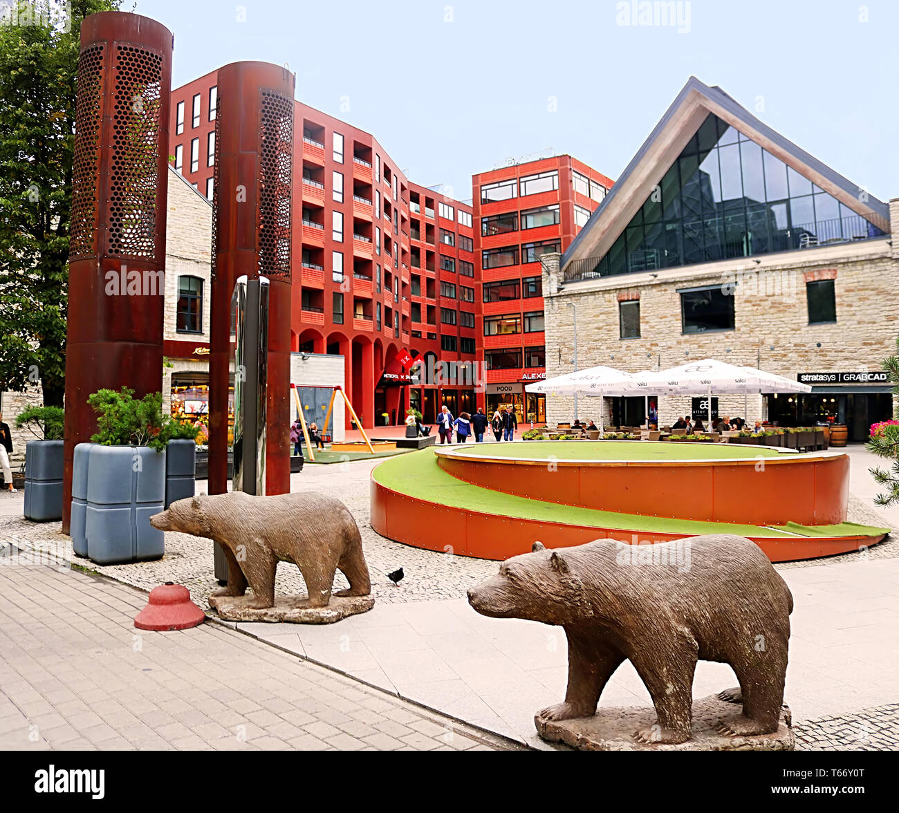 TALLINN, ESTONIA - AUGUST 30, 2018: Modern architecture and hotel ...