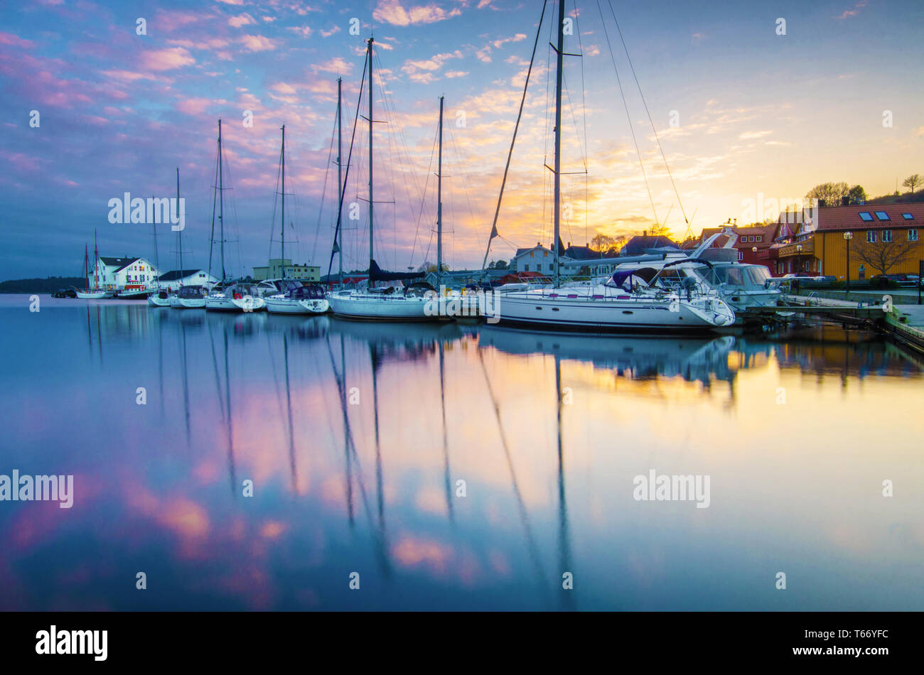 Architecture and vibes of small towns in Aust-Agder, Norway Stock Photo ...