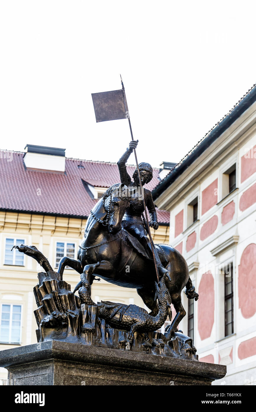 Saint George statue, Prague, Czech Stock Photo - Alamy