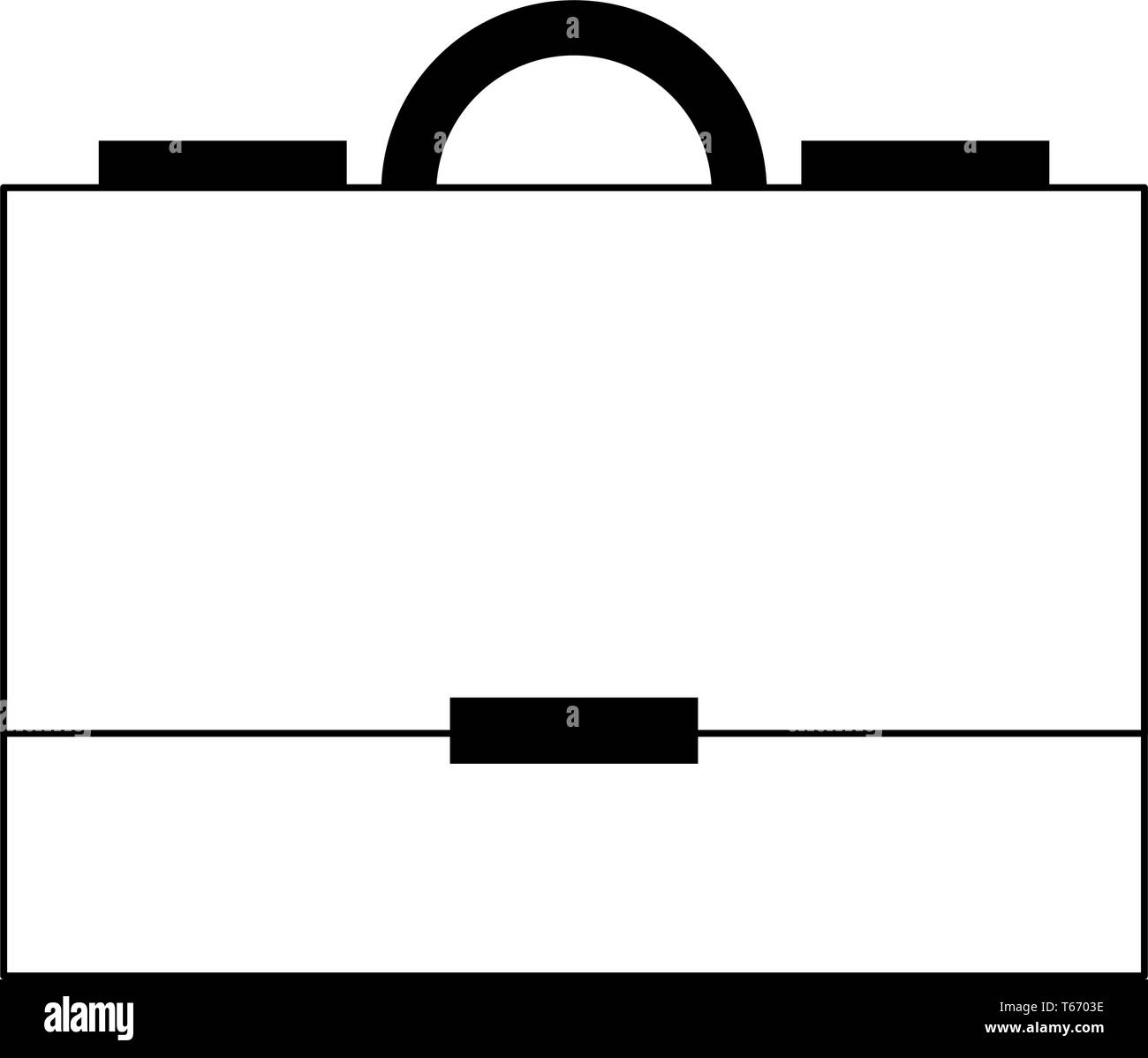 Business briefcase symbol isolated in black and white Stock Vector ...