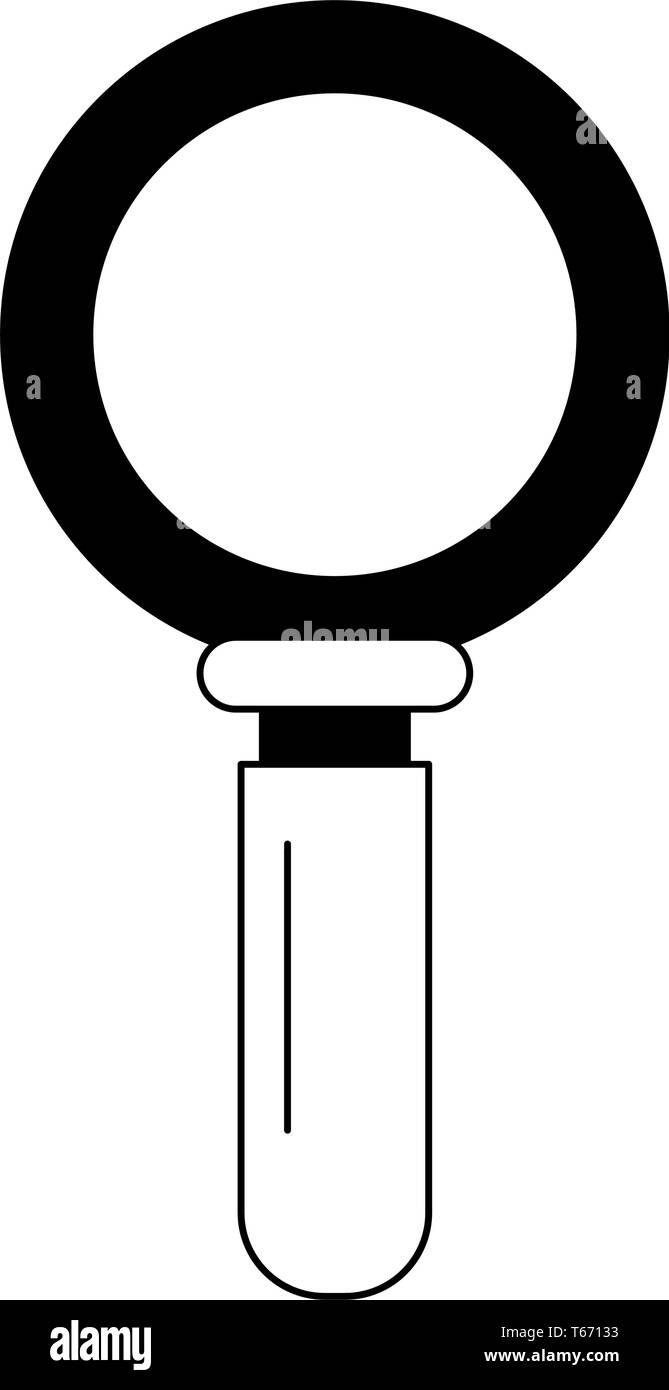 magnifying glass icon in black and white Stock Vector Image & Art - Alamy