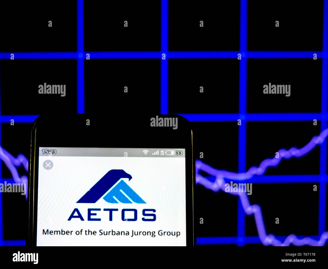 In this photo illustration an Aetos Security Management logo seen ...