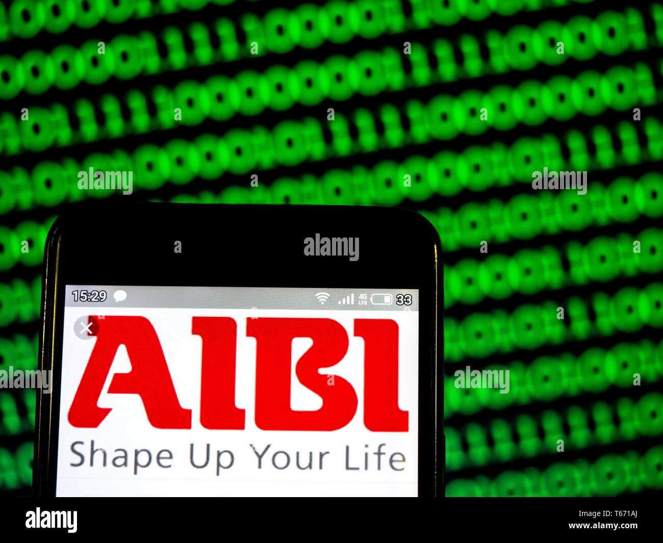 In this photo illustration an AIBI International Pte Ltd logo seen displayed on a smart phone ...