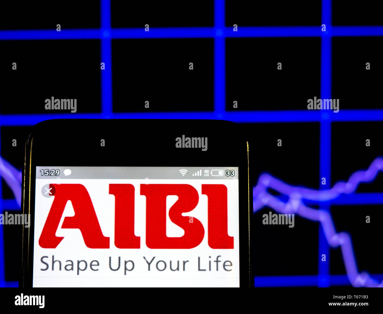 In this photo illustration an AIBI International Pte Ltd logo seen ...