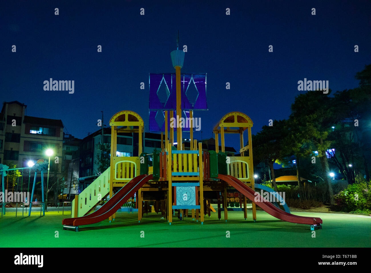 Children's playground front shot Stock Photo - Alamy