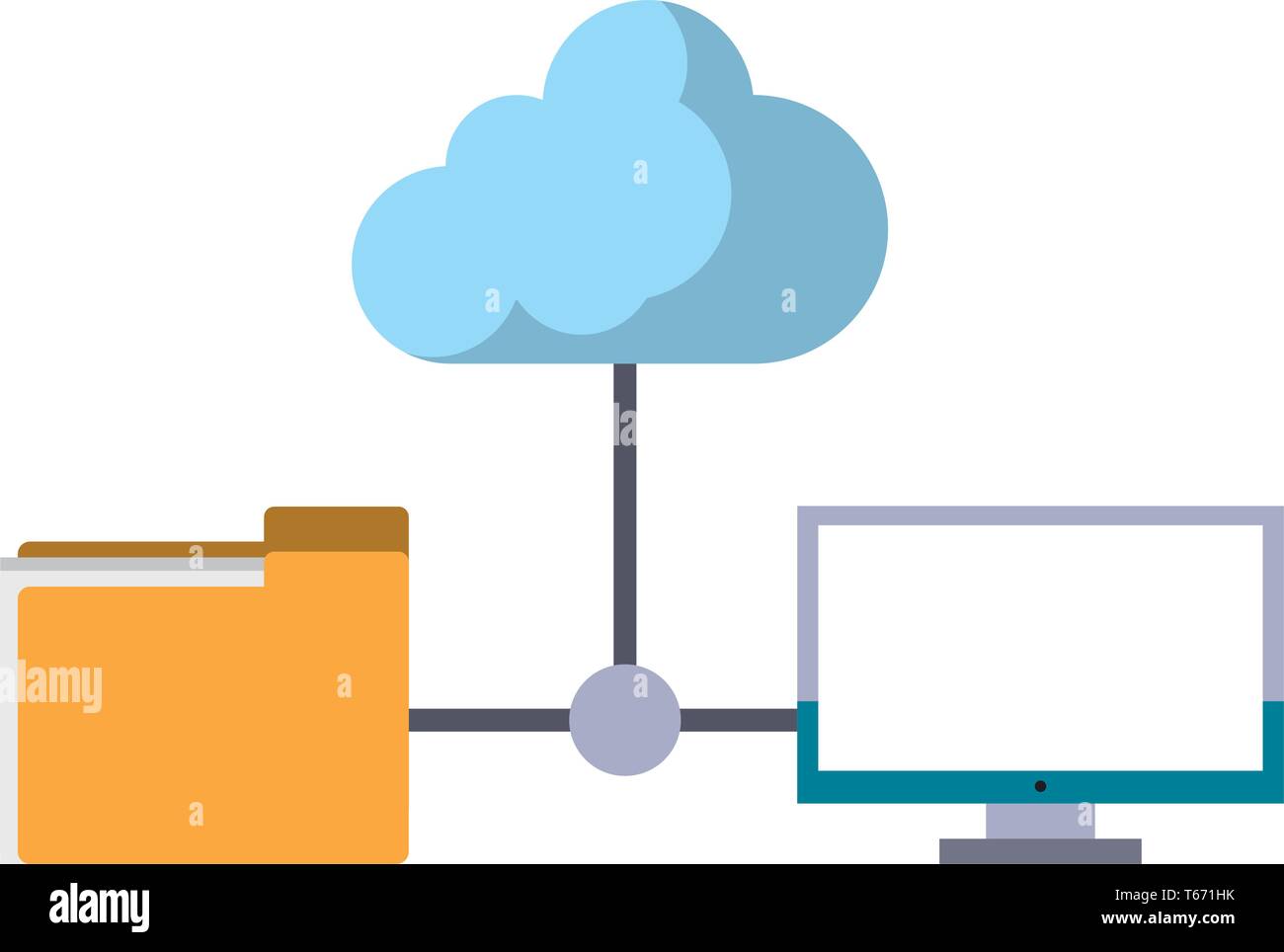computer with documents folder Stock Vector Image & Art - Alamy