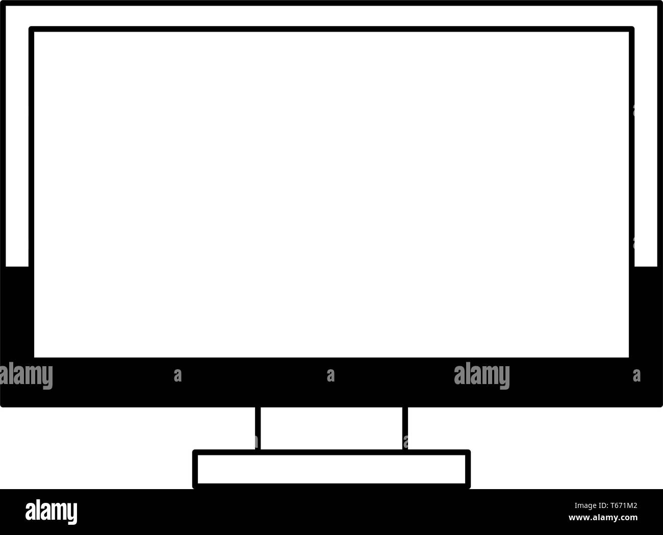 computer icon cartoon in black and white Stock Vector Image & Art - Alamy