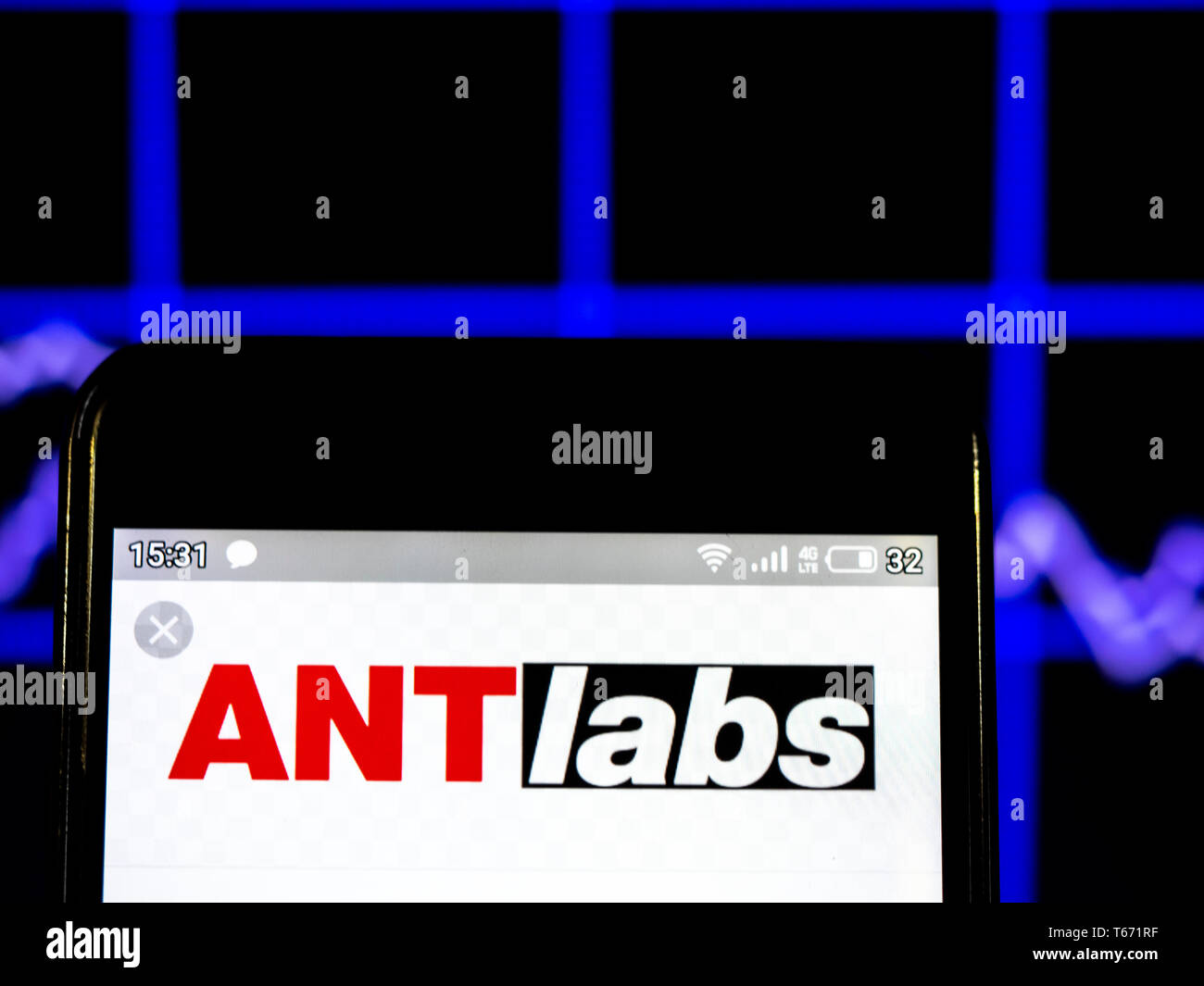 In this photo illustration an ANTlabs Pte. Ltd. logo seen displayed on ...