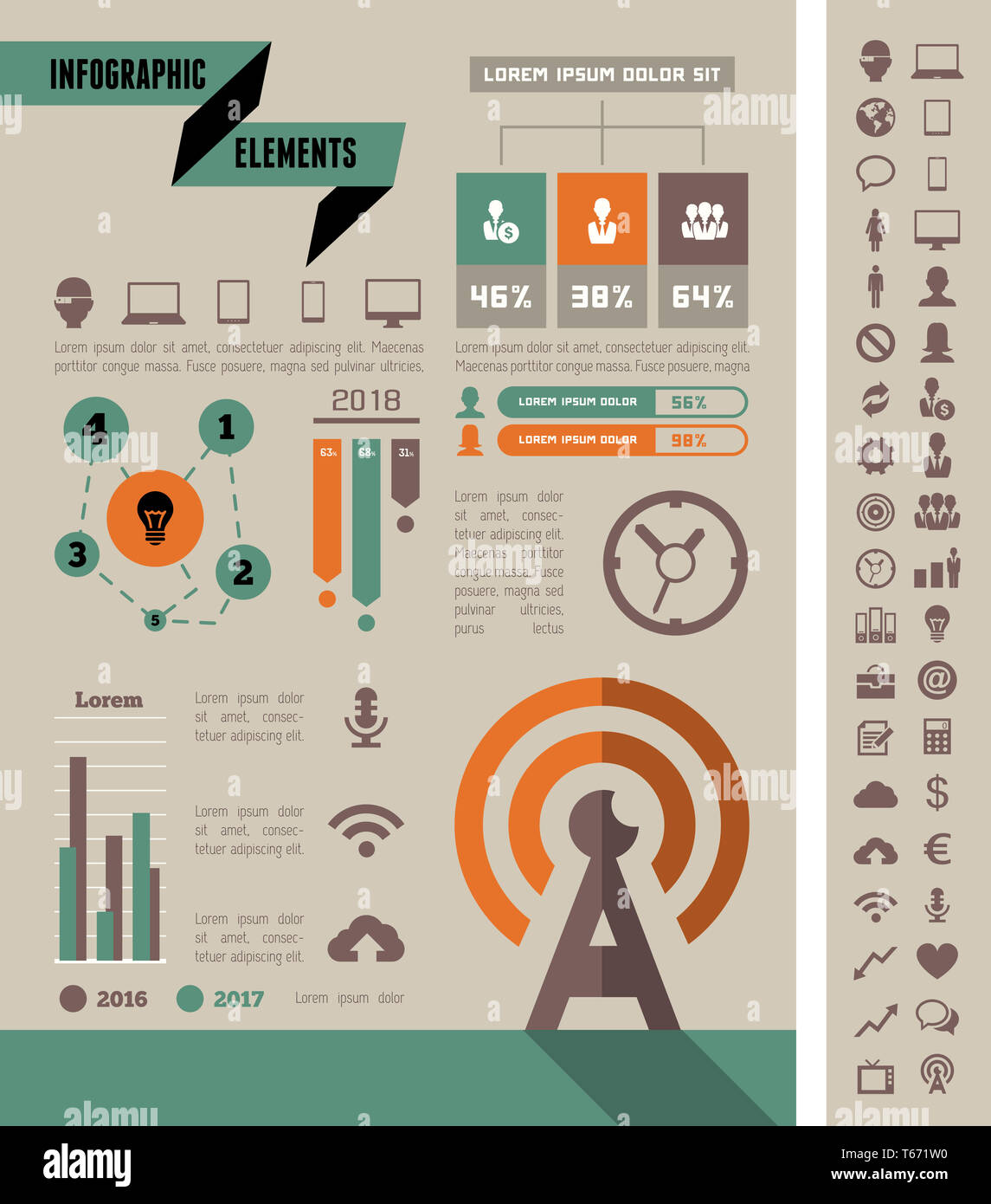 IT Industry Infographic Elements Stock Photo - Alamy