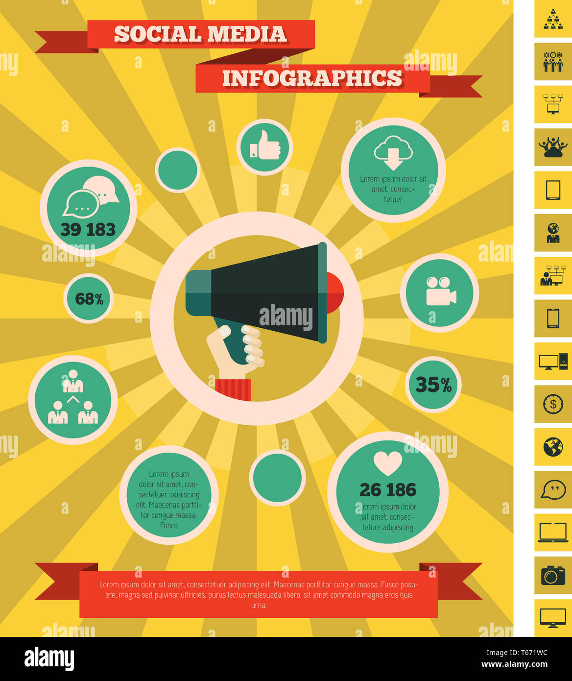 Social Media Infographic Template Stock Photo - Alamy
