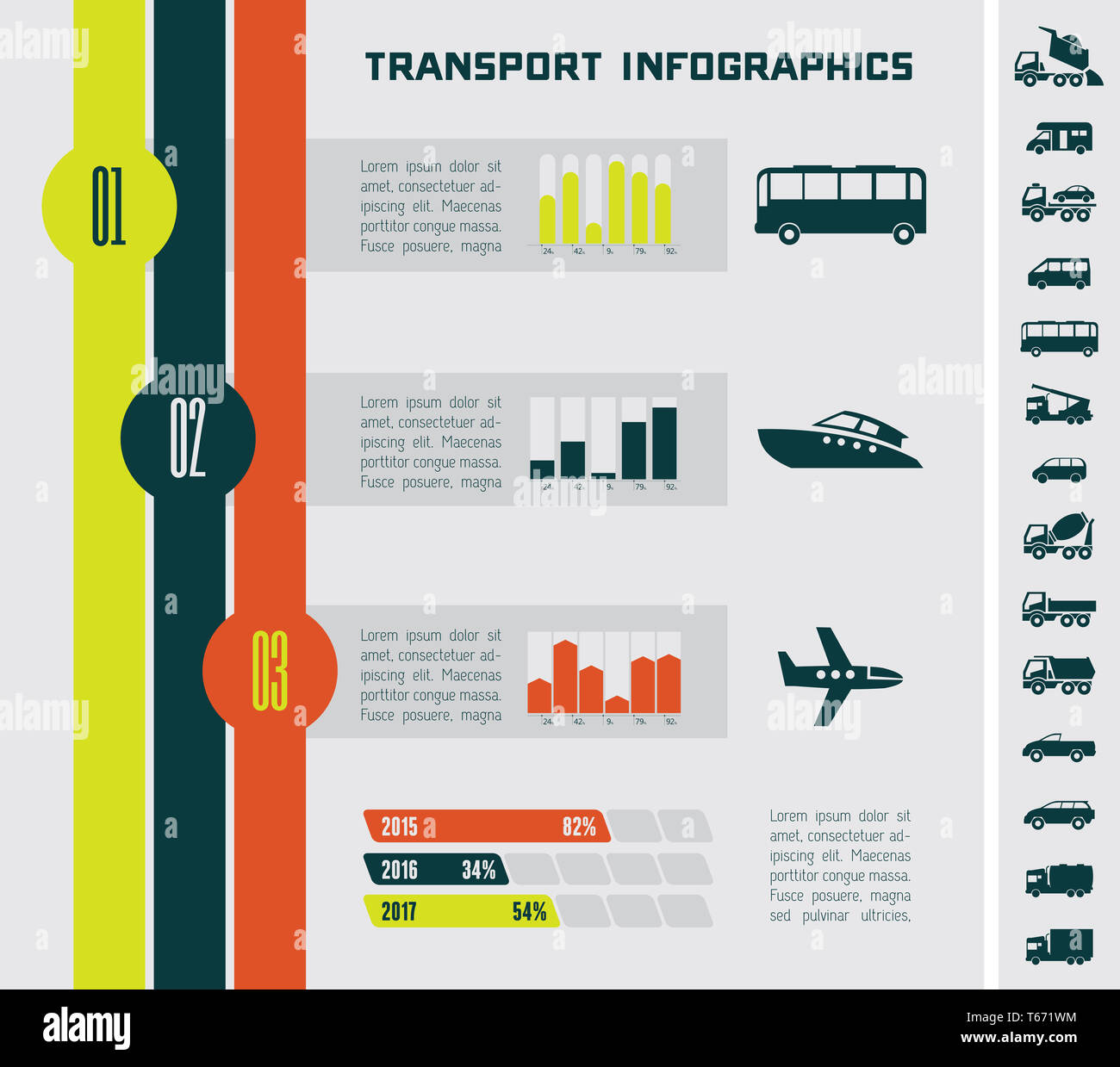 Transportation Infographic Template Stock Photo - Alamy