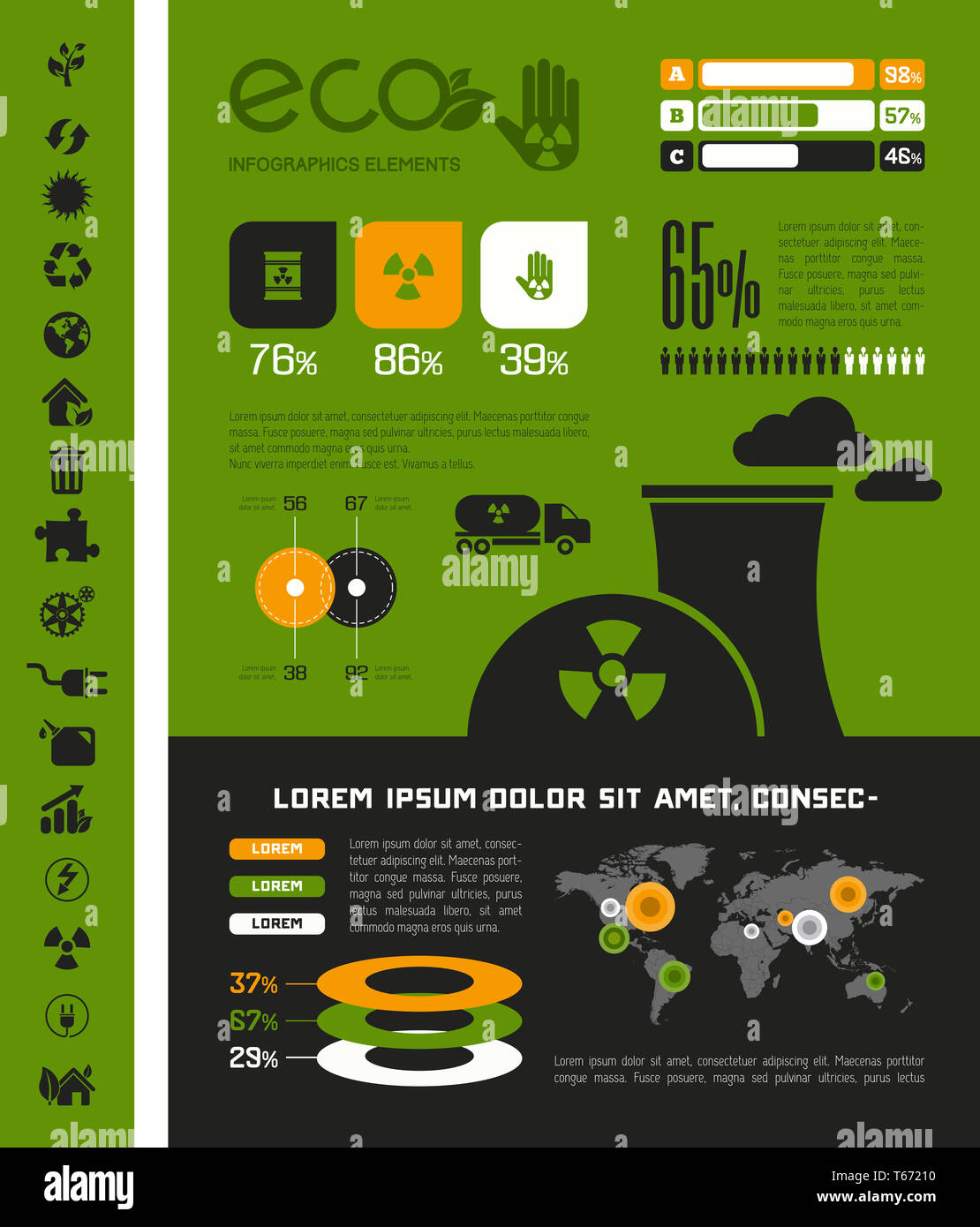 Ecology Infographic Template Stock Photo - Alamy
