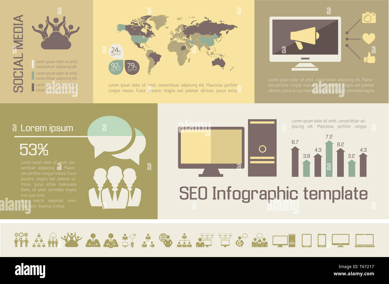 Social Media Infographic Template Stock Photo - Alamy