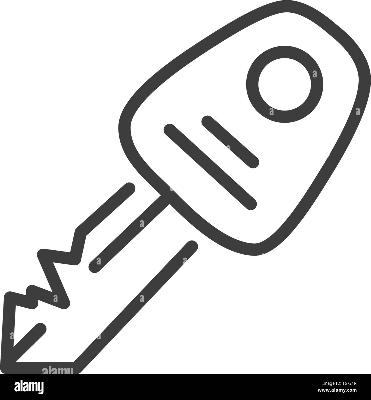 Urban and city element icon - apartment key in trendy simple line art ...