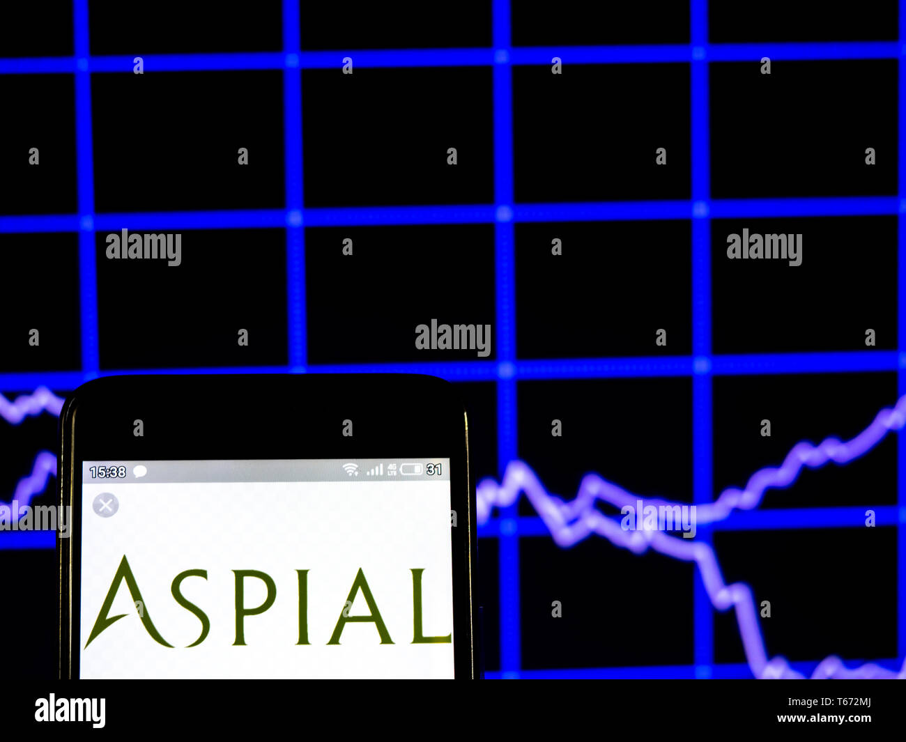 In this photo illustration an Aspial Corporation logo seen displayed on ...