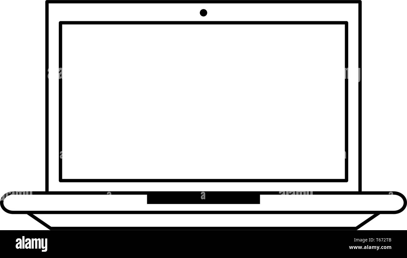 computer icon cartoon in black and white Stock Vector Image & Art - Alamy