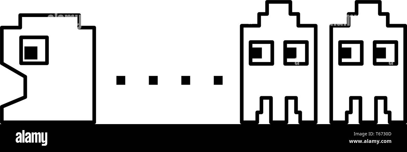 arcade game character in black and white Stock Vector Image & Art - Alamy