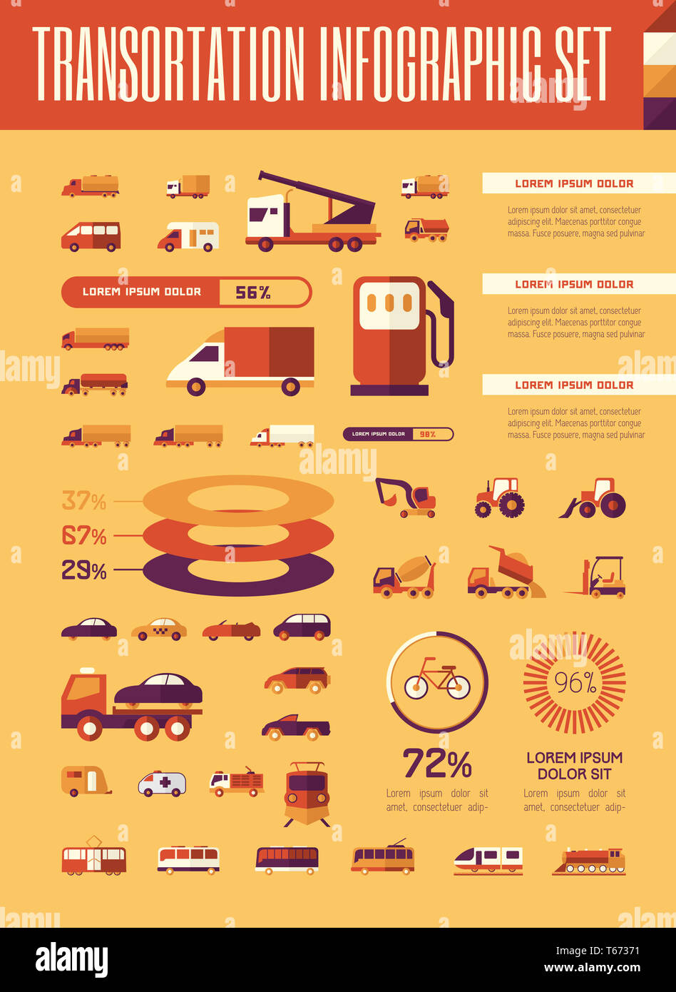 Transportation Infographic Template Stock Photo - Alamy