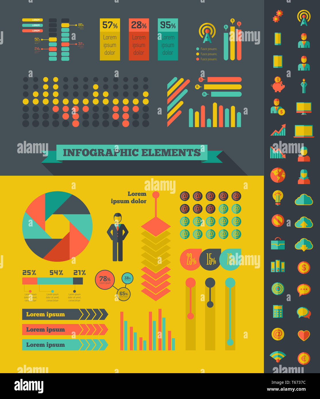 IT Industry Infographic Elements Stock Photo - Alamy
