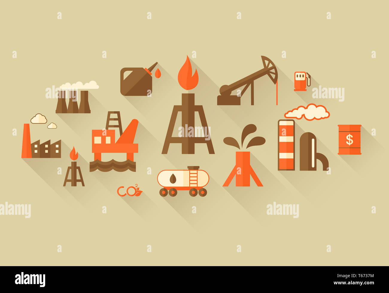 Oil Industry Infographic Template Stock Photo - Alamy
