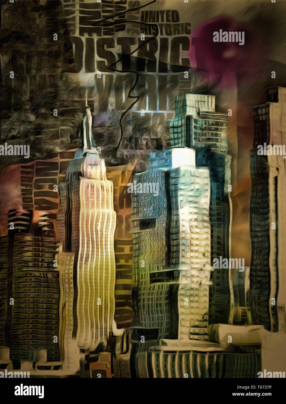 New York City Abstract Painting Stock Photo - Alamy