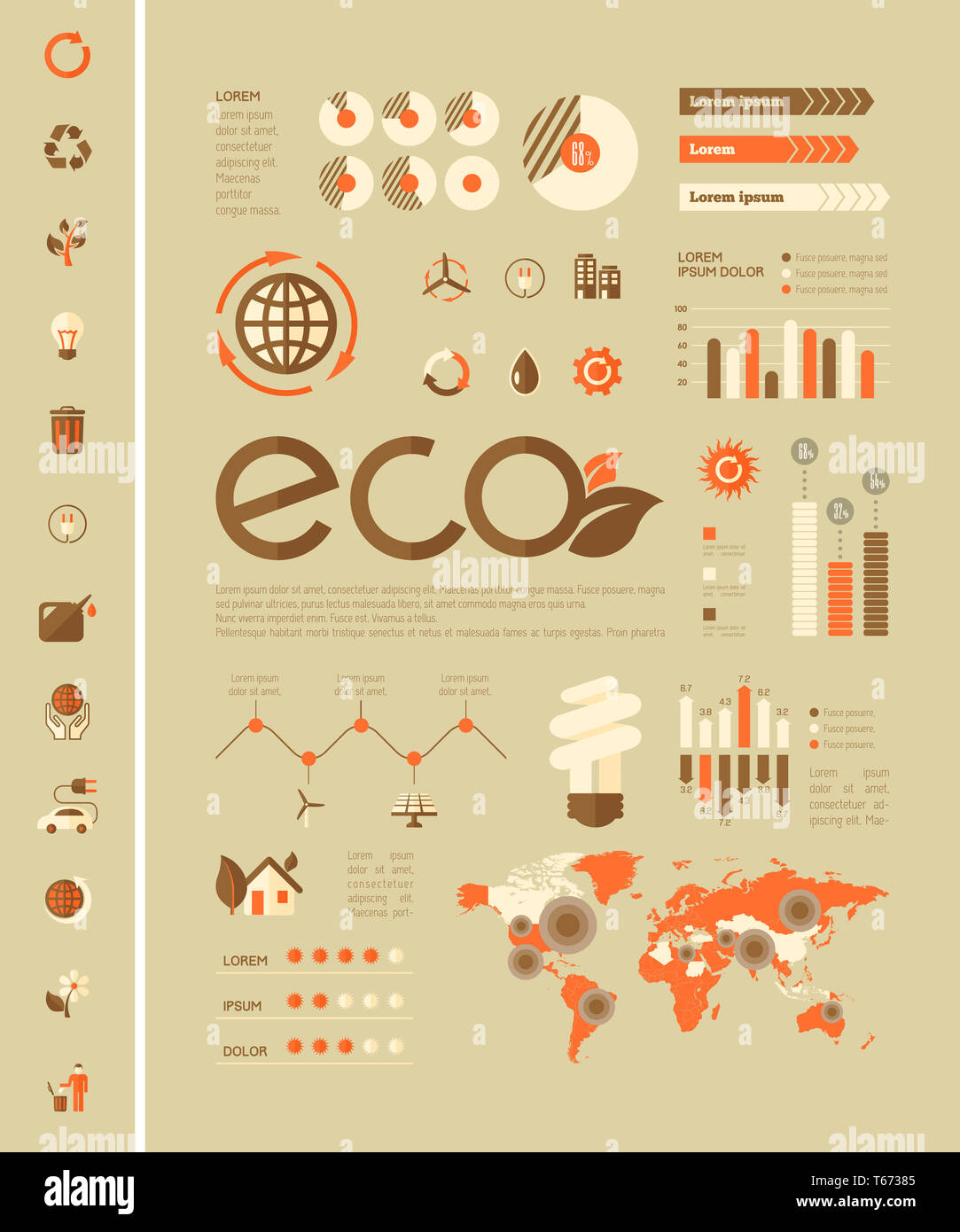 Ecology Infographic Template Stock Photo - Alamy
