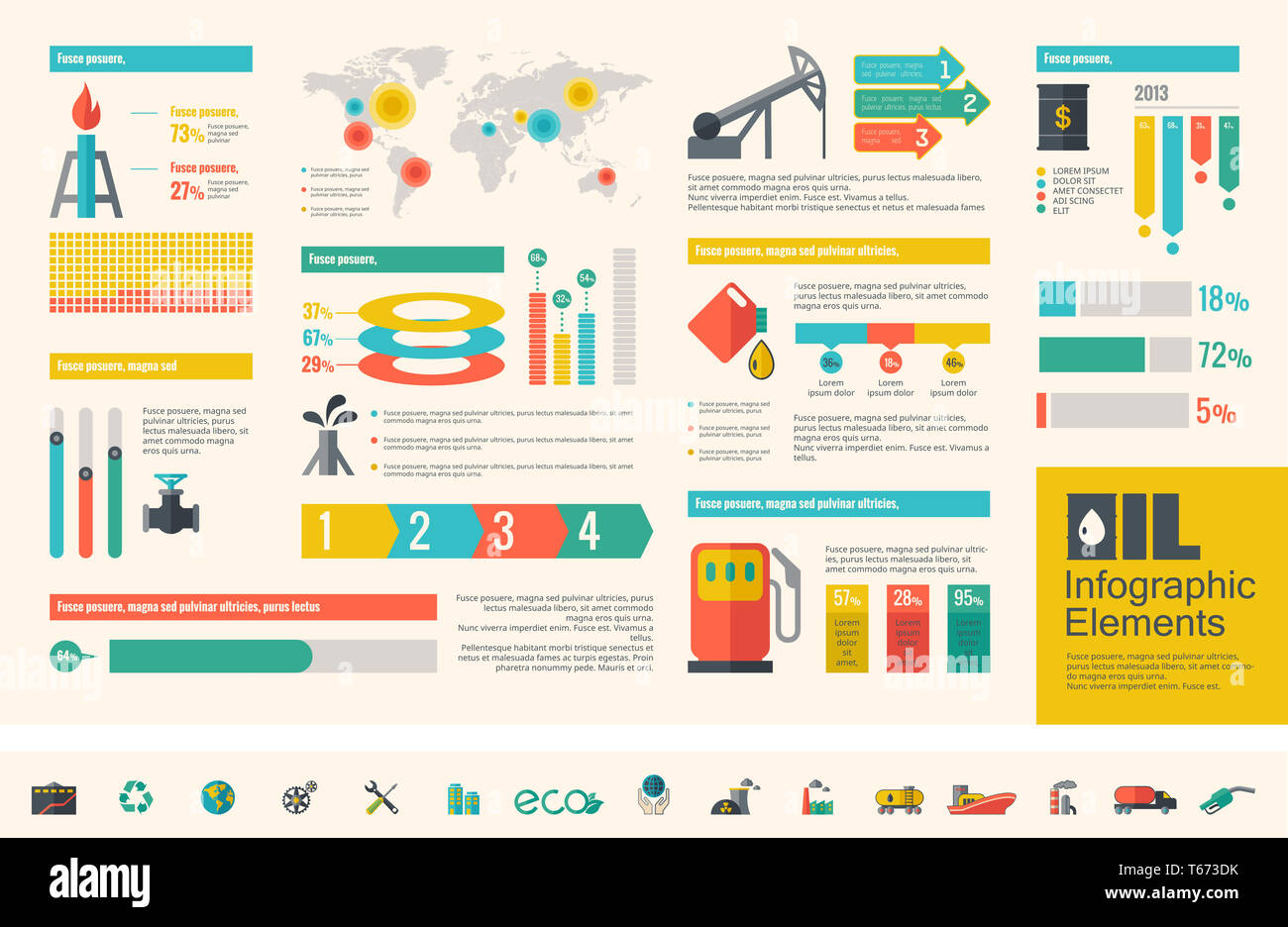 Oil Industry Infographic Template Stock Photo - Alamy