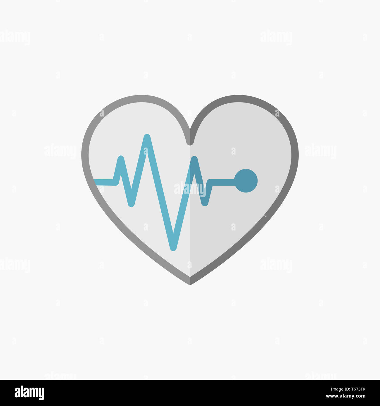 ECG Flat Icon Stock Photo - Alamy