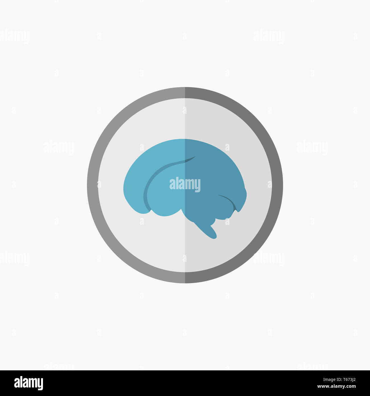 Brain vector icon simple Cut Out Stock Images & Pictures - Alamy